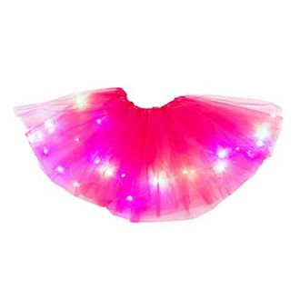 Generic Jupe tutu LED en tulle pour femme - Mini jupe courte avec paillettes - Robe de danse - Robe de bal pour carnaval, f&ecirc;te, ballet, danse - Costume dHallo
