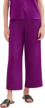 Tom Tailor Damen Leinen Culotte Hose, dark orchid, 44/28
