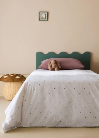 Mango Housse de couette percale de coton plumetis lit 90 cm marron moyen - Home - Lit 90 cm - MANGO HOME