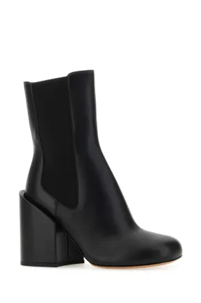 Sportmax Womens Black Leather Etra Ankle Boots Nero Stivali