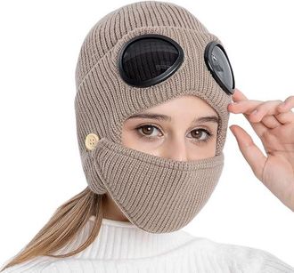 Generic Chapeaux tricot&eacute;s pour femme, avec cache-oreilles - Bonnet dhiver en tricot avec cache-oreilles - Pour homme et femme - Pour lext&eacute;rieur, le cyclisme, 