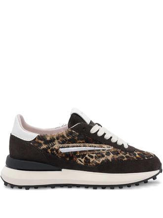 D.A.T.E. baskets Athleta à motif animalier - Marron