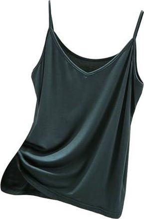 Generic D&eacute;bardeur basique pour femme - Gilet d&eacute;t&eacute; l&eacute;ger et &eacute;l&eacute;gant &agrave; bretelles - Col en V - Tunique Cami - Spaghetti - Sans manches - T-shirt sexy - L&eacute;ger - &Eacute;