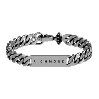 John Richmond Kettenarmband mit graviertem Pl&auml;ttchen - - Accessories - Damen - Grau - ONE SIZE
