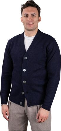 Daniele Fiesoli Homme, Pulls, Bleu, Taille: XL Cardigan 3017