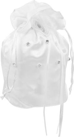 Garneck Toyvian Paquet &agrave; Main de Mari&eacute;e Blanc en Satin Doux Orn&eacute; de Perles Paquet &agrave; Cordon &Eacute;l&eacute;gant pour Mariage et F&ecirc;te Pochette pour Bonbons et Petits Pr&eacute;sen