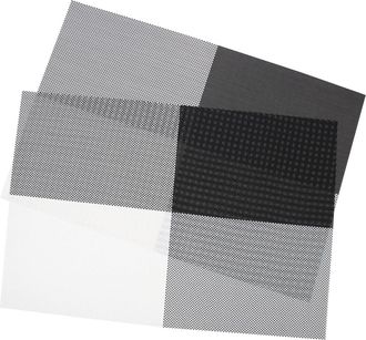 NUOBESTY BESTYASH 2 Stück Teiliges PVC Tischset Schwarz Hitzebeständige Dekorative Esstischmatten mit Kratzschutz Abwischbar Rustikales Design für Zuhause Rest