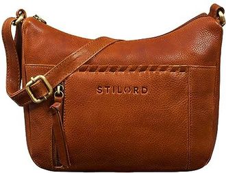 STILORD Nia Femme Sac à Bandoulière Petit Cuir Sacs à Main Femmes Vintage Sacoche Élégant Besace Handbag Women en Cuir Authentique, Couleur:texas - marron