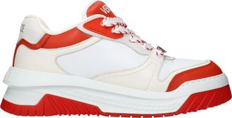 Versace Odissea Hommes Baskets Blanc/Cuir Corail