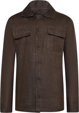 van Laack Leichtes Leinen-Overshirt mit zwei Brusttaschen in