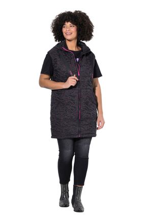 Angel Of Style Damen große Größen Übergrößen Plus Size Long-Steppweste, Sternenmuster schwarz 50 839547100-50