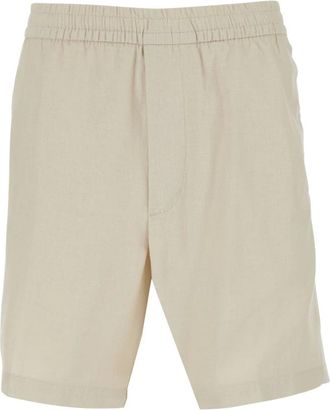 Calvin Klein Homme, Shorts, Beige, Taille: XL Short Droit en Lin 17,8 cm &agrave; Enfiler