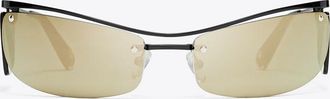 Tory Burch Damen Double-Lens Runway Sunglasses