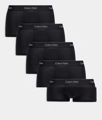 Calvin Klein Icon Cotton Stretch - Lot de 5 boxers à taille basse - Noir