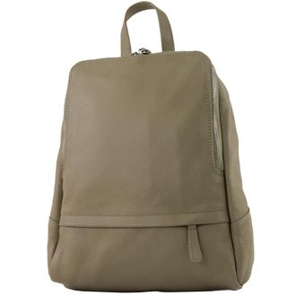 modamoda.de T138 Damen Leder Rucksack Handtasche handmade in Italy, Farbe:Taupe