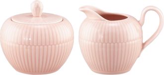 SELTMANN WEIDEN Amina Milch- & Zucker-Set 2-teilig (gro&szlig;) | Milchk&auml;nnchen (290 ml) und Zuckerdose (290 ml) | Serviergeschirr mit feinem Reliefmuster | Porzellan, Sp&uuml;l