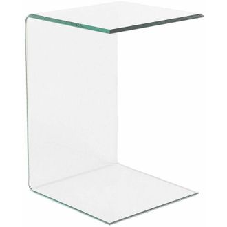Beliani Beistelltisch LOURDES Sicherheitsglas Transparent