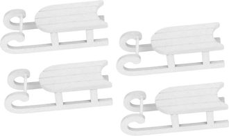 OSALADI 4 St&uuml;ck Wei&szlig;e Weihnachtsschlitten Ornamente Kreative Weihnachtsdekoration f&uuml;r Tisch und Wohnzimmer Festliche Deko f&uuml;r Zuhause