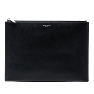 Saint Laurent Pre-owned Leder-Clutch - - Pre-owned - Damen - Schwarzk - ONE SIZE