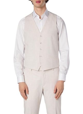 Strellson Herren Weste beige meliert Slim Fit