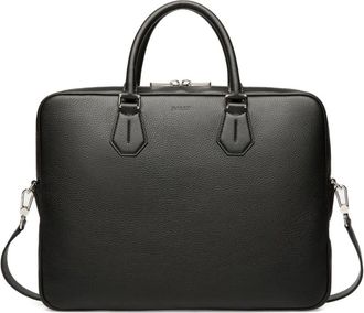 Bally porte-document en cuir grainé - Noir