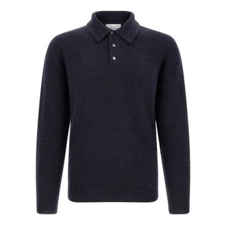 Roberto Collina Langarm-Poloshirt - - Knitwear - Herren - Blau - L