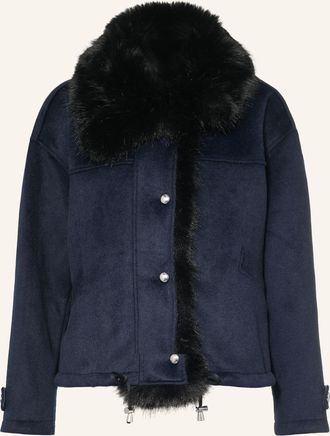 Maje Jacke Mit Kunstfell blau