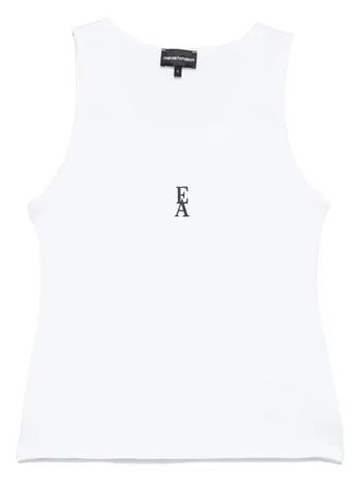 Emporio Armani d&eacute;bardeur &agrave; logo en relief - Blanc