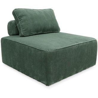 Sweeek Sessel ohne Armlehne mit Cordbezug f&uuml;r ein modulares Sofa, Cord, Gr&uuml;n