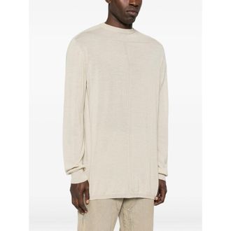 Rick Owens Crew Neck Wool Sweater - Beige