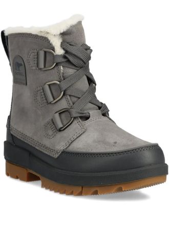 Sorel bottines lac&eacute;es en fourrure artificielle - Gris