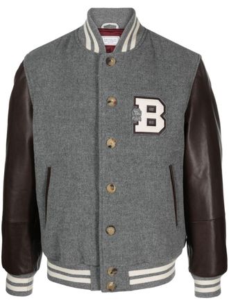 Brunello Cucinelli Bomberjacke mit Patch - Grau