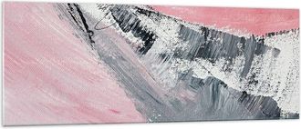 Arttor Panorama Bilder auf Glas Rosa Grau Farbe Glasbild 140x50cm Wandbilder Dekoration Wohnzimmer Schlafzimmer K&uuml;che Gro&szlig; XXL Wanddeko Bild im Glas Wand Kun