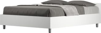 ITYhome Ityhome - Letto Alla Francese - Nuamo - Dimensione Rete: 140x190 - Colore: Bianco Frassino - Tipologia Letto: Senza Rete