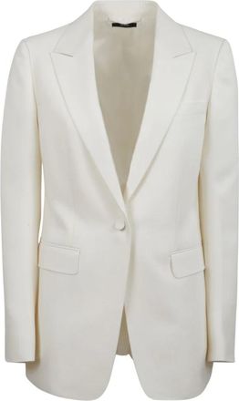 Tom Ford Femme, Vestes, Blanc, Taille: 44 FR Veste &agrave; revers en pointe