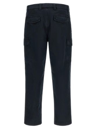 Brunello Cucinelli Garment-Dyed Cotton Cargo Pants - Navy