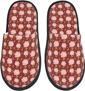 Generic Chaussons Femme Homme Imprimé Animal Mignon Avec Des Pièces De Monnaie Chaussons DIntérieur Confort Doublées En Peluche Pantoufles DExtérieur, Pour In