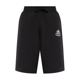 Balmain Baumwollshorts mit aufgedrucktem Logo - - Shorts - Herren - Schwarzk - S