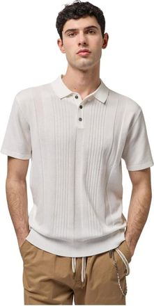Gianni Lupo Homme, Tops, Blanc, Taille: M Polo motivo a trama verticale Gl35337