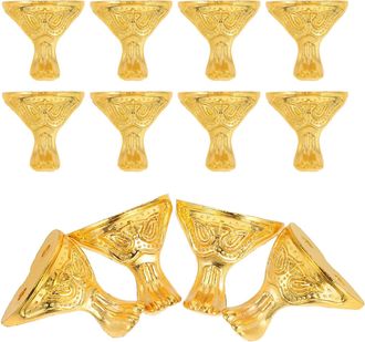 DOITOOL 12 St&uuml;ck Retro Eckensch&uuml;tzer aus Zinklegierung Antike Schmuckk&auml;stchenf&uuml;&szlig;e Boxf&uuml;&szlig;e Metallische M&ouml;belecken f&uuml;r Kisten Schr&auml;nke und Schatztruhen