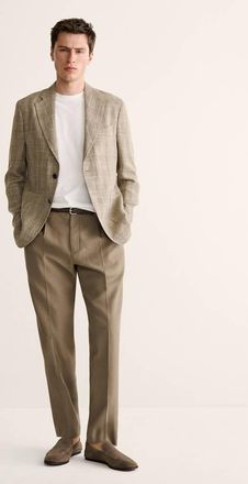 Mango T-shirt slim-fit 100 % coton blanc cass&eacute; - Homme - XXL - MANGO MAN