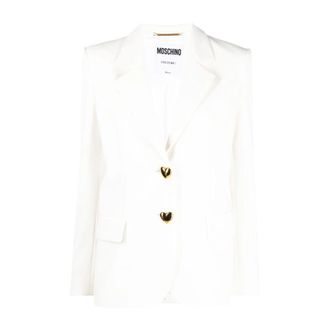 Moschino Heart Buttons Blazer - - Jackets - Damen - Wei&szlig; - M