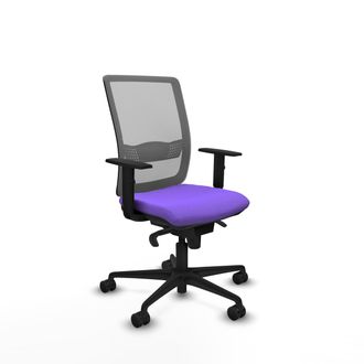 Piqueras y Crespo Schreibtischstuhl mit Haches-Rollen mit 1D-Armen, h&ouml;henverstellbare Lendenwirbelst&uuml;tze, ausgestattet mit 5 Positionen und injiziertem Schaumstoff, Gra