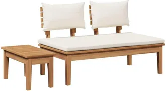 vidaXL Banc de jardin 2 pcs Marron Teck massif Vidaxl