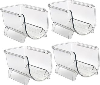 Cabilock 4 Stück Teiliges Weinregal aus Hochwertigem Pet Stabiles Flaschenhalter Kühlschrank und Arbeitsplatte Platzsparender Flaschenorganizer für Wein Wasser