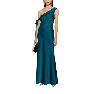 H&eacute;rve L&eacute;ger One-Shoulder Gown - - Dresses - Damen - Blau - S