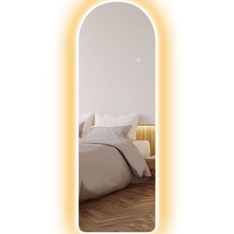 HOMCOM Homcom - Miroir mural led arqué pleine longueur dim. 40L x 120H cm - miroir led réglable tactile - verre trempé