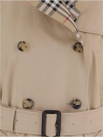 Burberry Cotton Double-Breasted Trench Coat - Beige