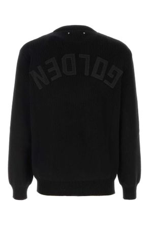 Golden Goose Mens Black Stretch Cotton Blend Sweater Maglieria