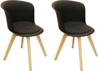 The Home Deco Factory Chaise Enko Noir - Lot De 2